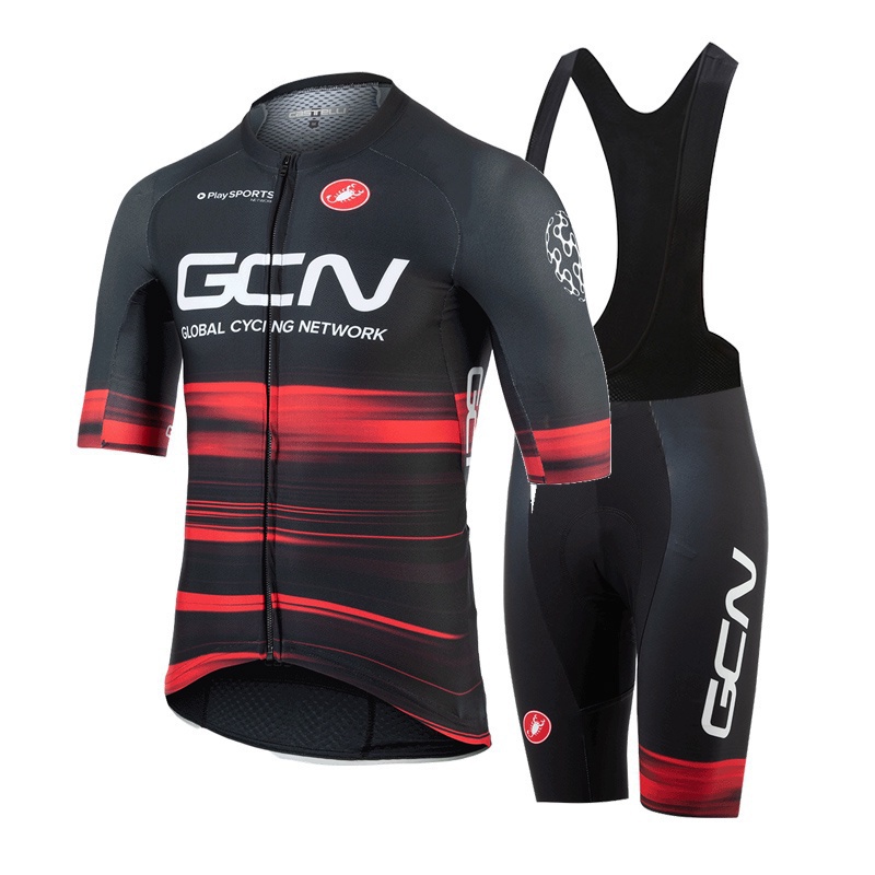 GCN short sleeve cycling jersey set men's bike clothes suit | Shopee ...