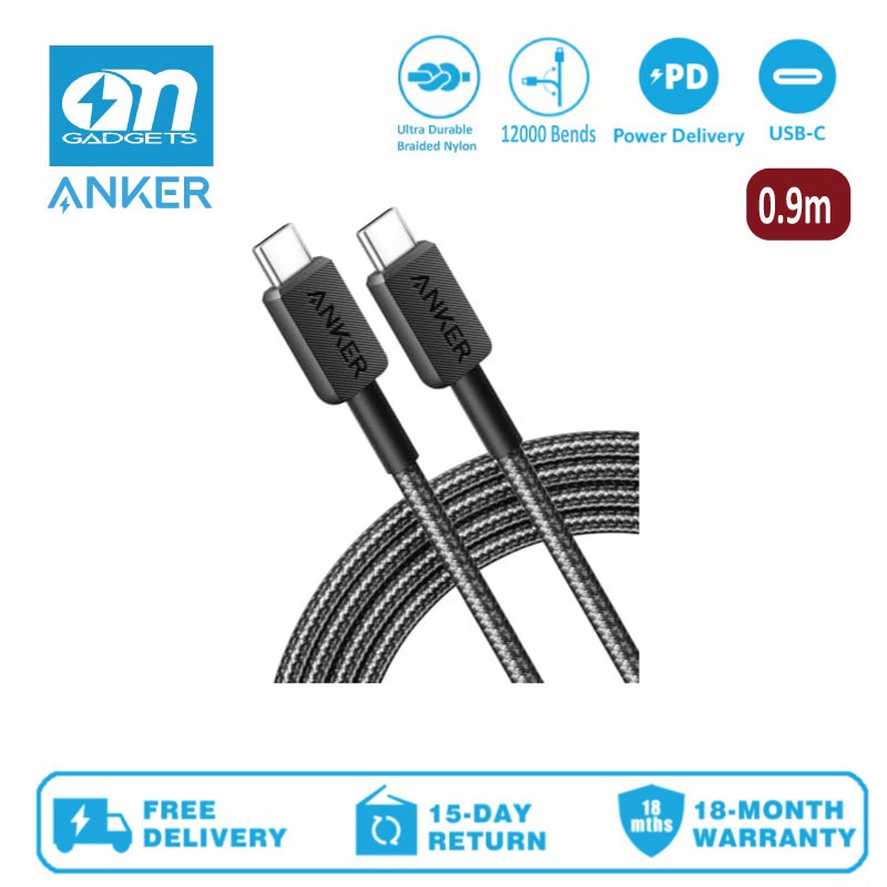 Anker A81F5 (322)USB-C to USB-C Cable,60W Max Power Delivery Charging ...