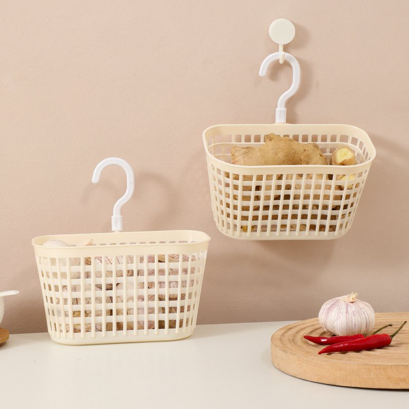 Kitchen Onion Storage Basket Wall-mounted Storage Rack Bathroom Bedside ...