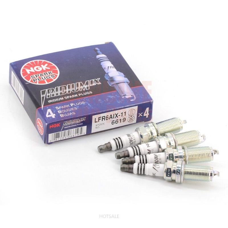 【GenuineAUTO】4 PCS NGK 6619 LFR6AIX-11 Iridium IX Spark Plugs for Toyota Hilux, Innova, Land ...