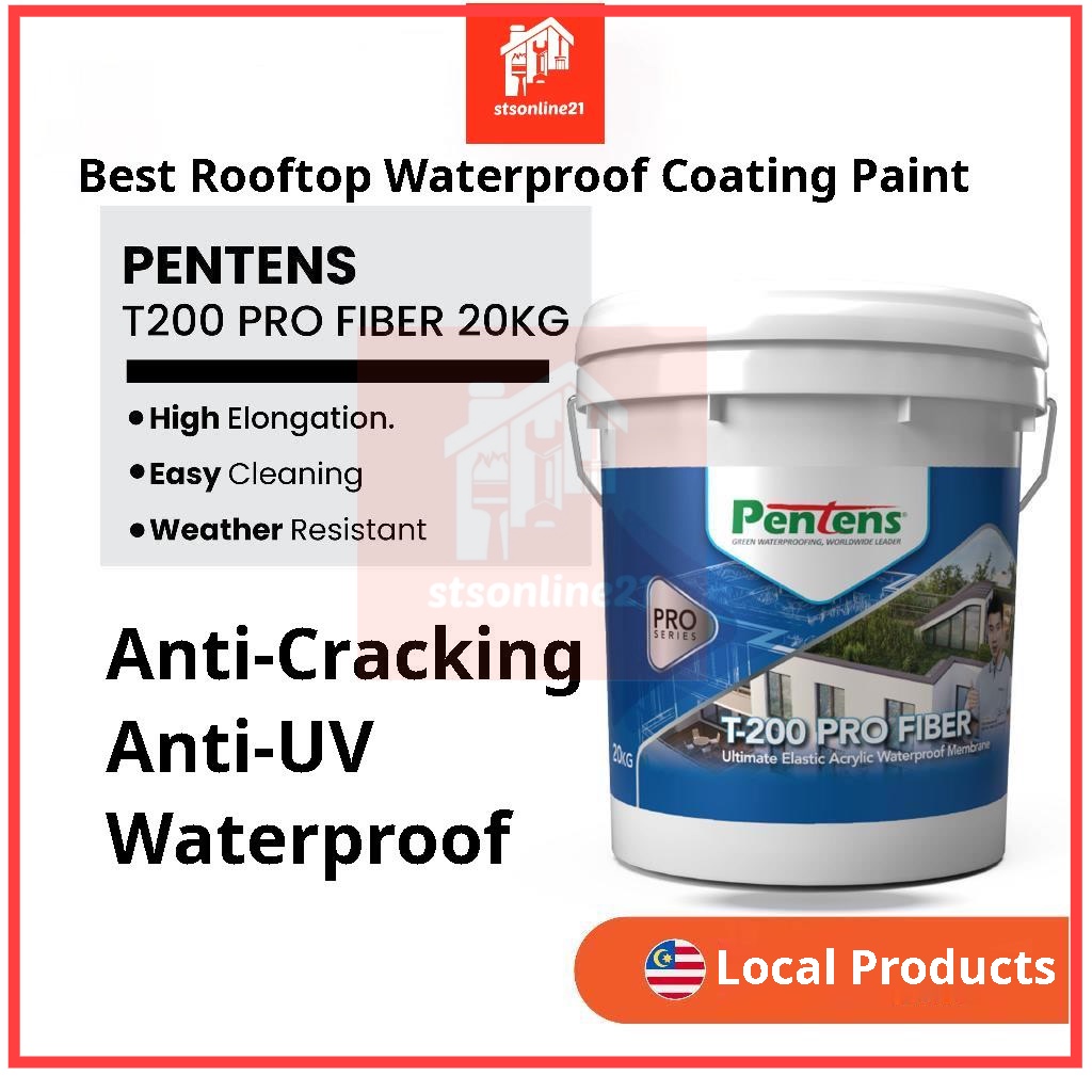 PENTENS T200 Pro Fiber 20KG Ultimate Elastic Acrylic Waterproofing ...