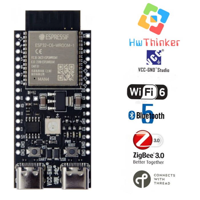 Yd-esp32-c6 core board ESP32-C6-DevKitC-1 WIFI6 BLE Zigbee | Shopee Malaysia