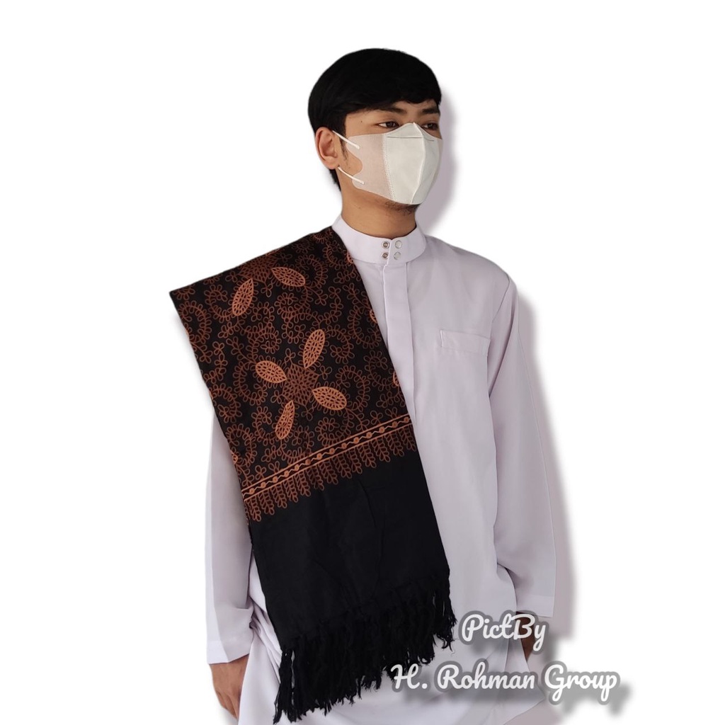HITAM Premium Black Turban With batik motif, habib rida solo, The ...