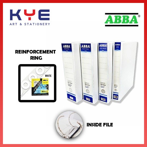 ABBA 2D RING FILE PUTIH A4 SIZE | FAIL PUTIH SEKOLAH | FILE PUTIH PVC ...