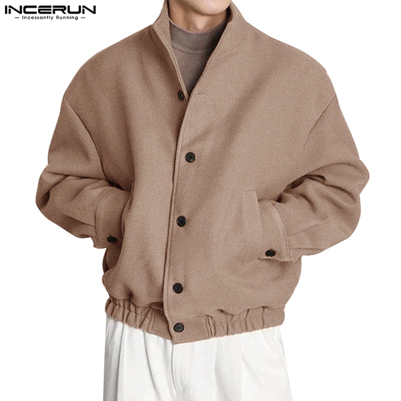 INCERUN Men Korean Daily Casual Solid Color Long Sleeve Fashion Jackets ...