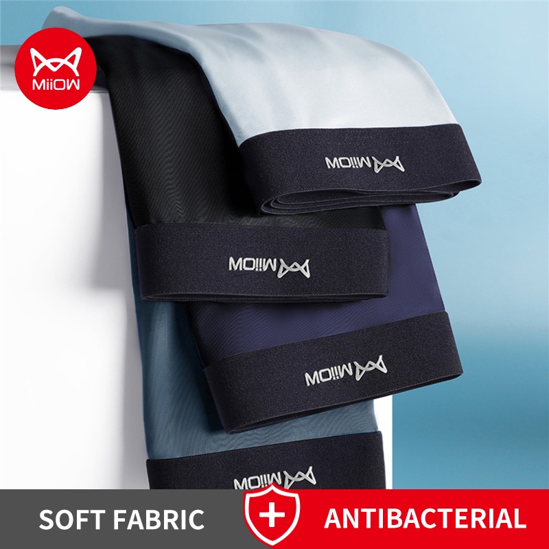 MiiOW Man Underwear Sexy Ice Silk Men's Panties Set Antibacterial ...