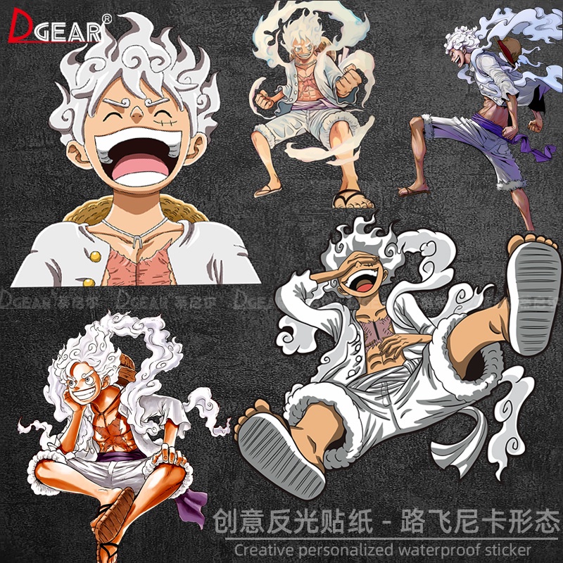 Reflective One Piece Car Sticker Cartoon Creative Luffy Decoration ...