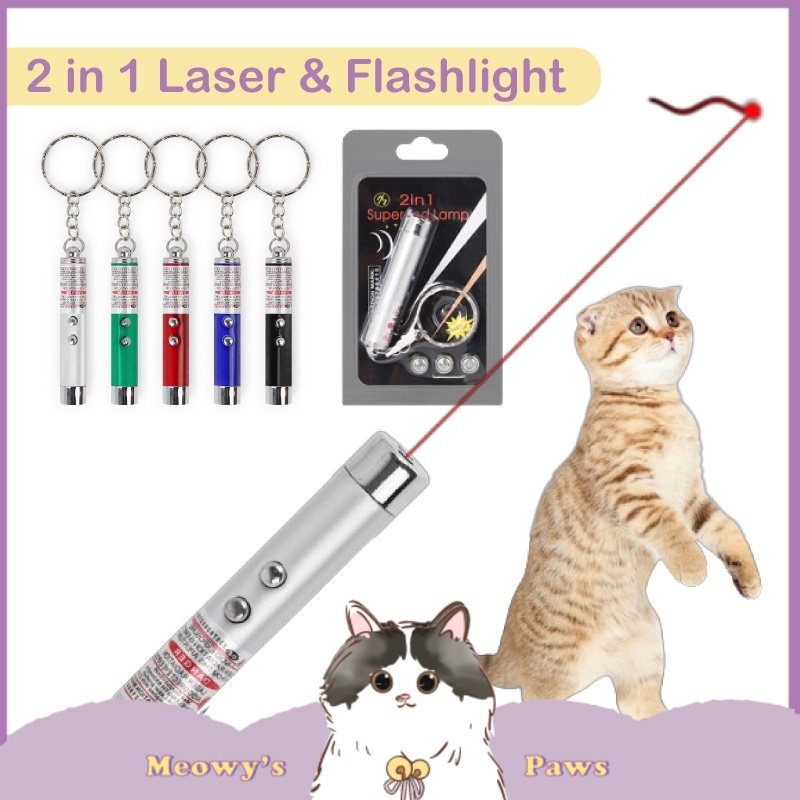 2 in 1 Pet Laser Pen Toy Laser & Flashlight Pen Pet Cat Toy Permainan ...