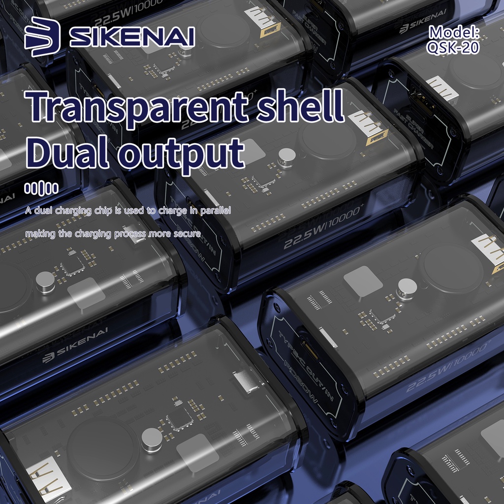 SIKENAI QSK-15 Transparent Mecha Case 22.5W + PD20W 10000mAh Mini ...