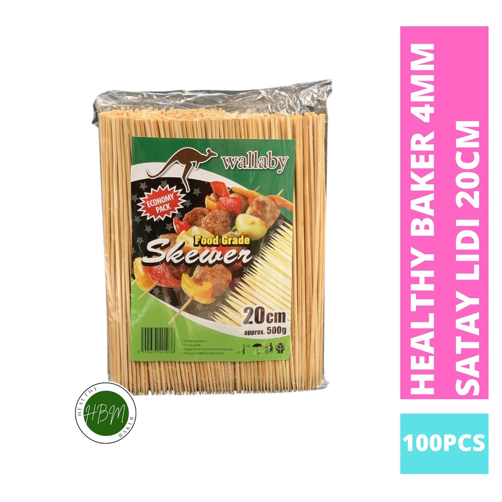 20cm / 25cm / 30cm Bamboo Skewer [ 100PCS ] Lidi Sate / Satay Stick ...
