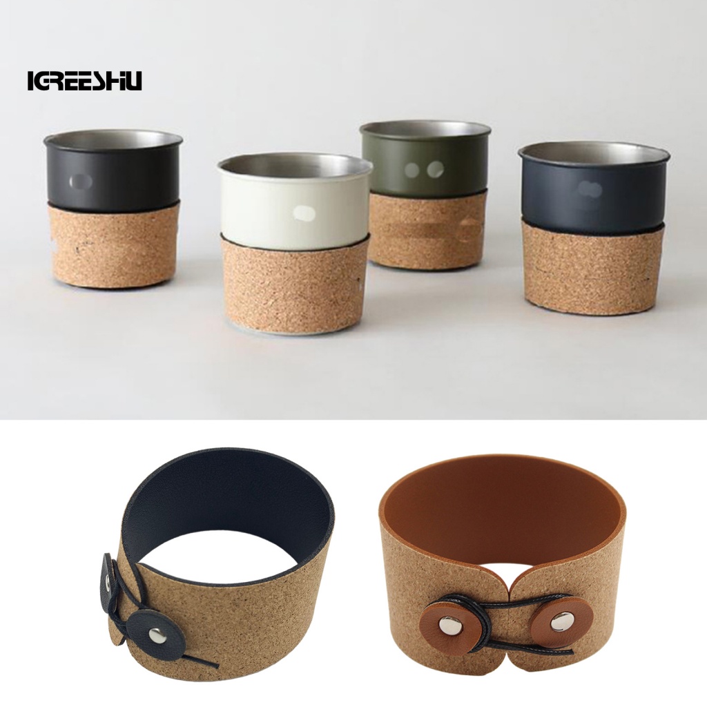 Cup Holder Sleeve Adjustable Cup Cover Stylish Faux Leather Cup Sleeve ...