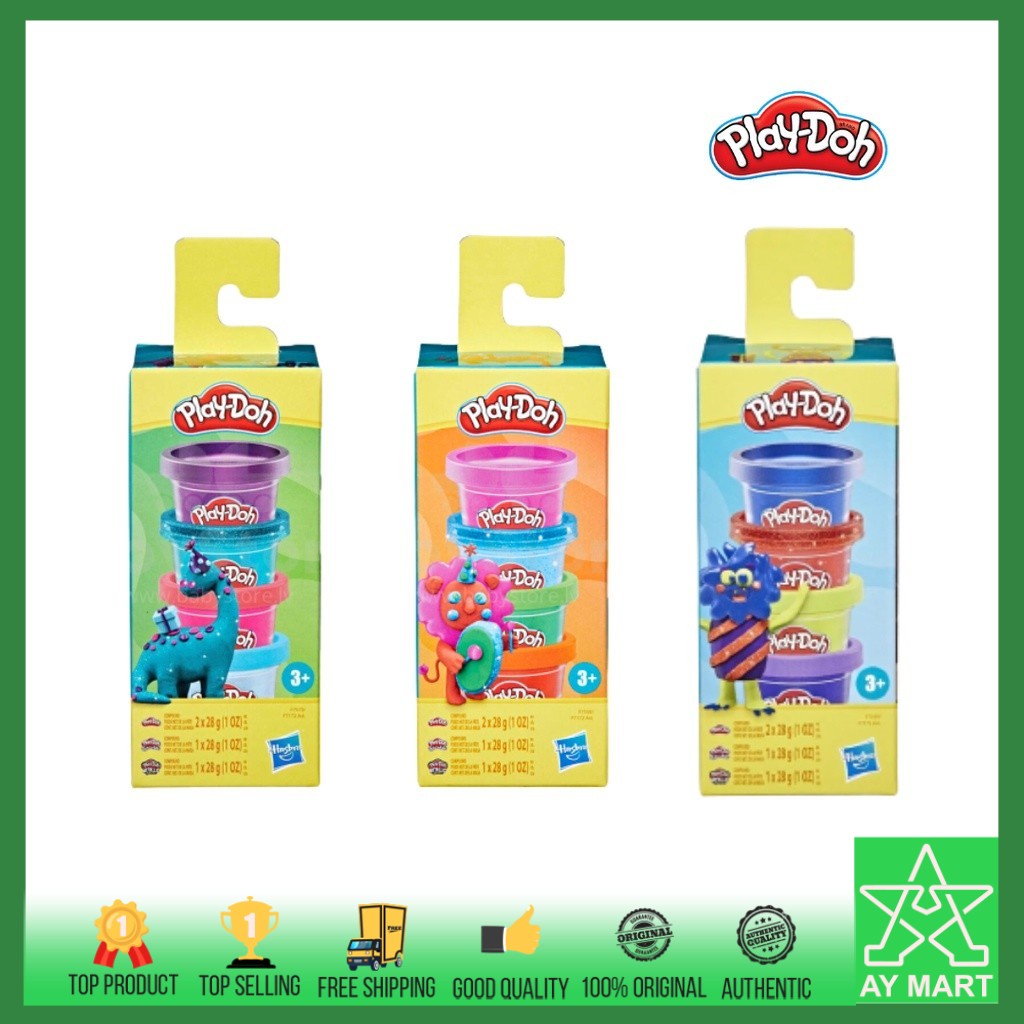 Original Play-Doh Zoo/Dino & Monster Mini Color 4 can Modeling Compound with Glitter and ...