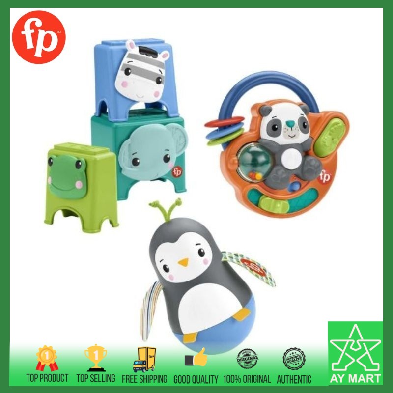 Fisher Price Hello Senses Play Kit Panda Activity Toy For 6m+ Baby Shake Pull Stack Toys for ...