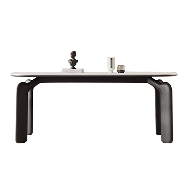 Solid Wood Slate Dining Table Elephant Leg Nordic Designer Style White ...