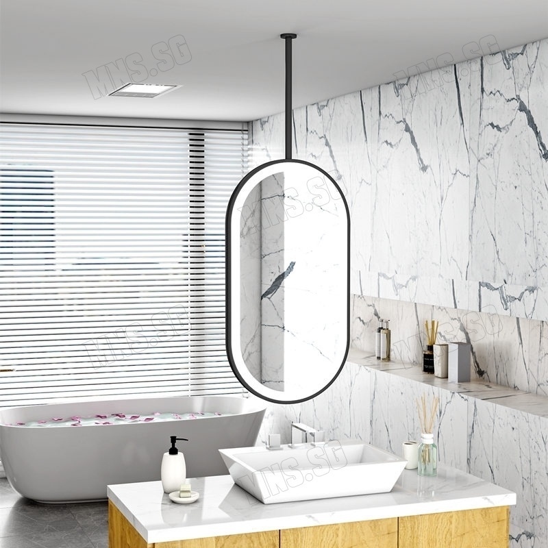 Nordic Suspender Mirror LED Toilet Mirror Oval Decorative Mirror ...