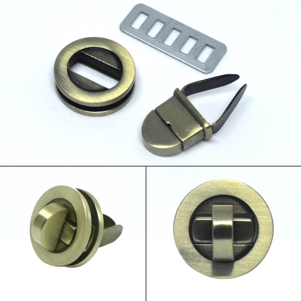 20mm Round Twist Lock, Col. Brass / Twist Lock Clasp / DIY Bag ...