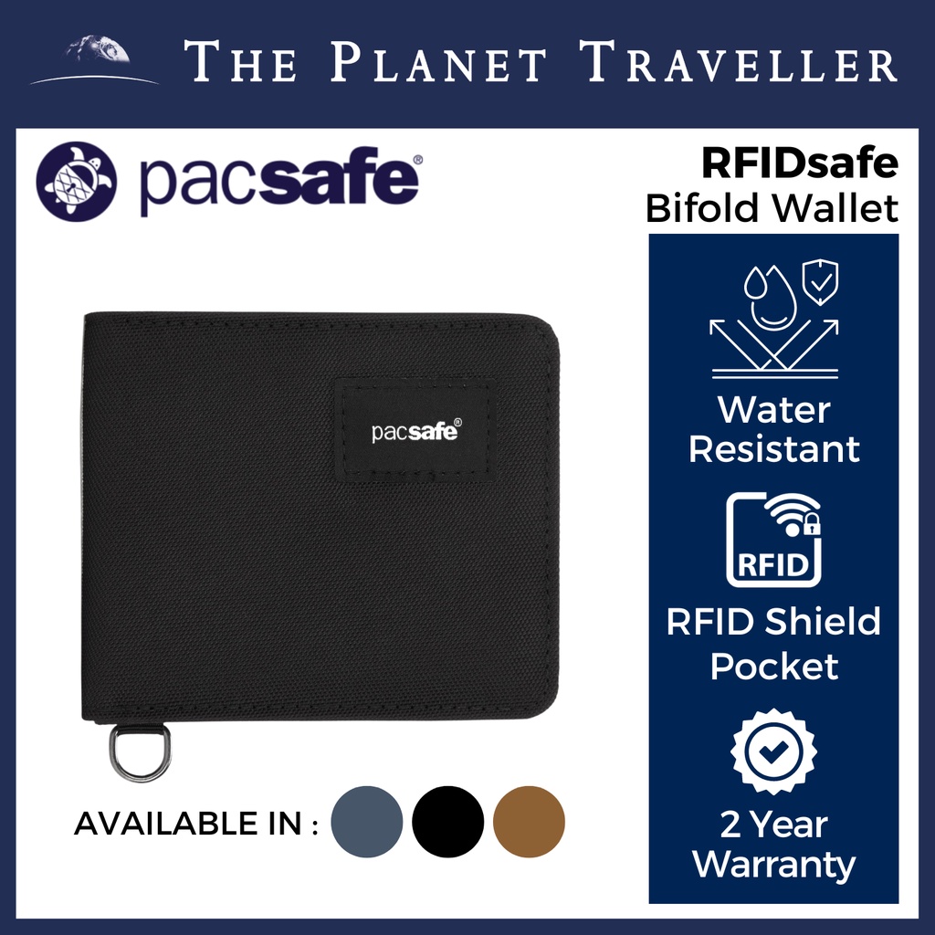 Pacsafe RFIDsafe RFID Blocking Bifold Wallet | Shopee Malaysia