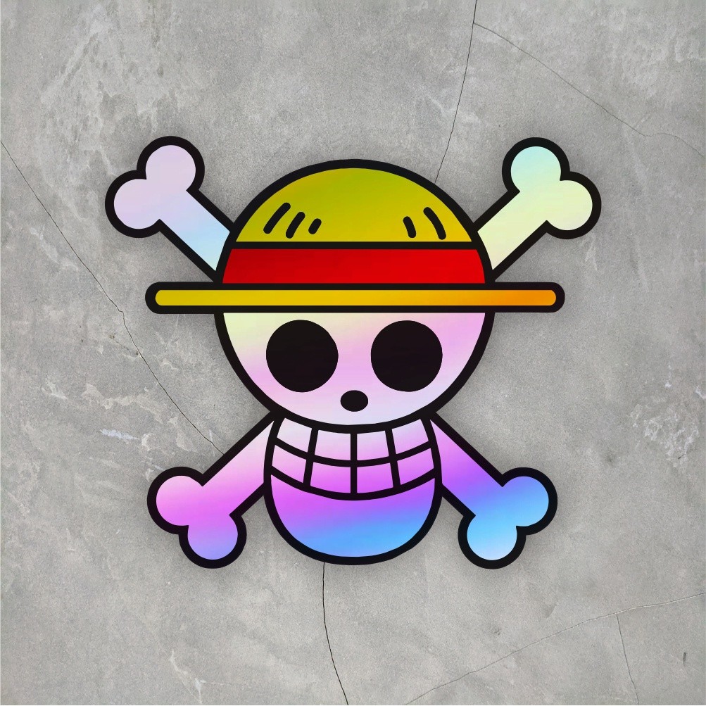 HP One Piece Hologram Logo Anime Sticker Sticker, cellphone & laptop ...