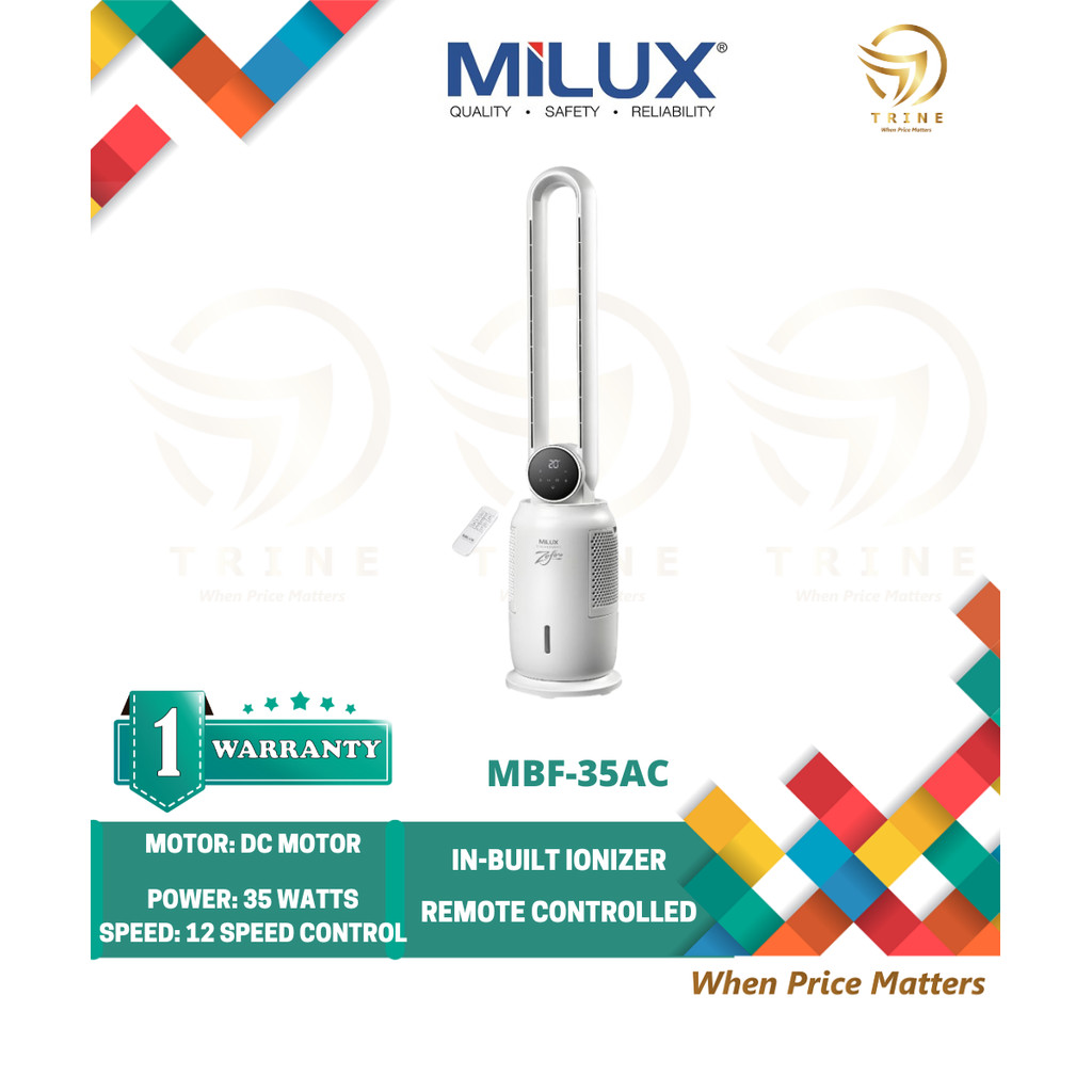 MILUX BLADLESS FAN WITH AIR COOLER | MBF-35AC | Shopee Malaysia