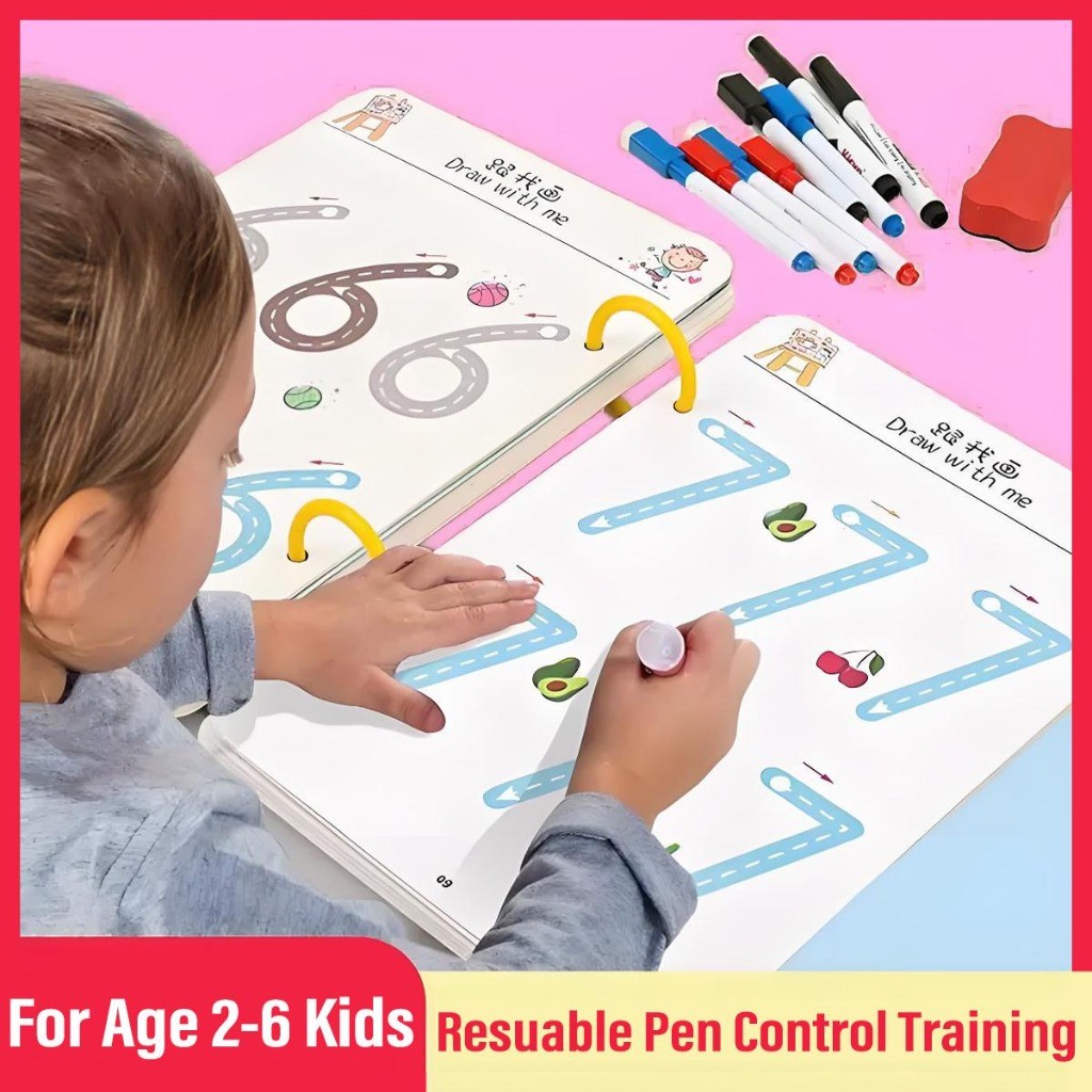 2-6 years Tracing Book for Kids Training Coloring Book Kids's Preschool ...
