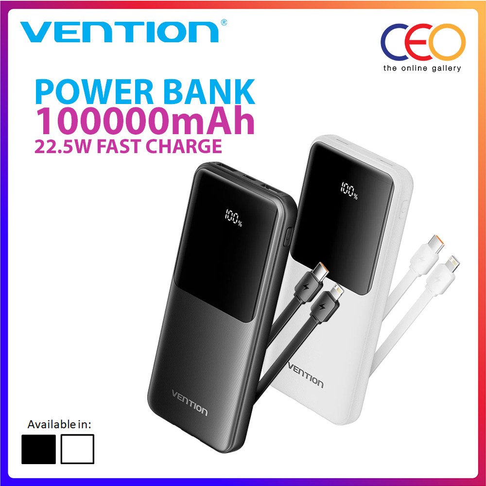 Vention 10000mAh Power Bank 22.5W Super Fast Charging with LED Digital ...