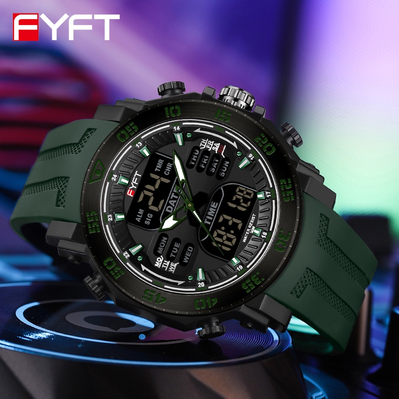 FYFT Waterproof Luxury Sports Brand Multifunctional Dual Screen Men's ...