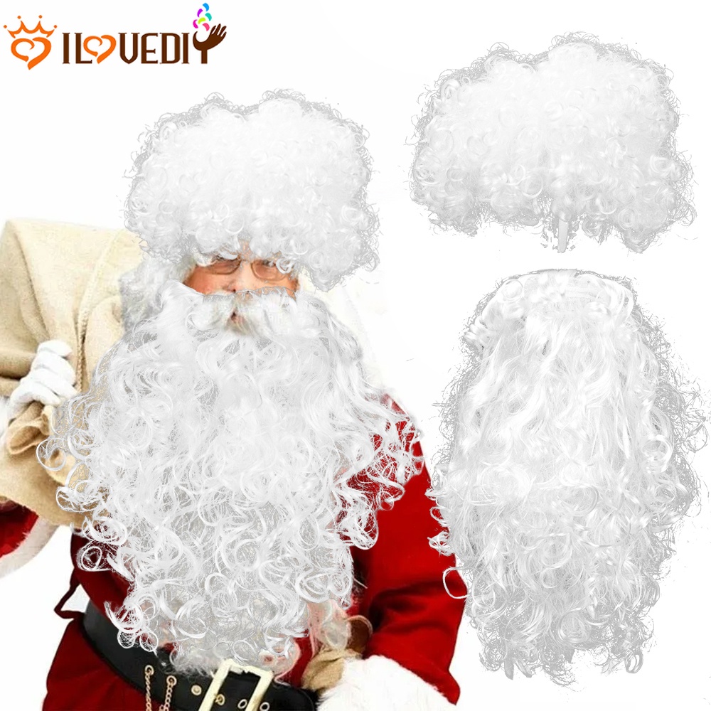 [ Featured ] Funny Santa Claus Beard Hat / Santa Claus Beard Wig Set ...
