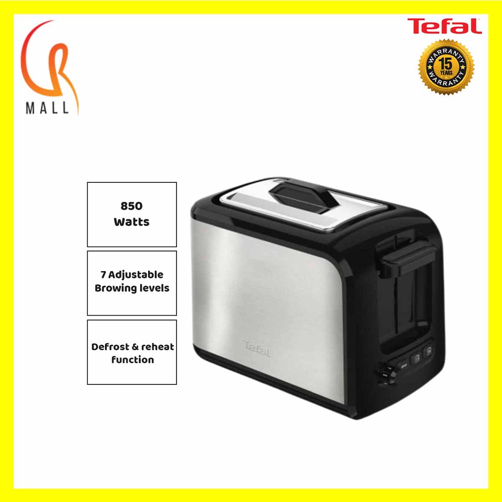 Tefal TT410D65 850W 2 Slices Stainless Steel Express Toaster | Shopee ...