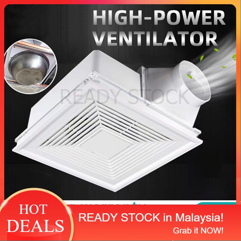 Ceiling Exhaust Fan 6/8/10/12in Kipas Ekzos Silent Large Suction Louver ...