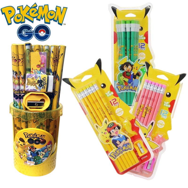 30/12Pcs New Pokemon Pikachu HB Pencil HB Boxed Children Cartoon ...
