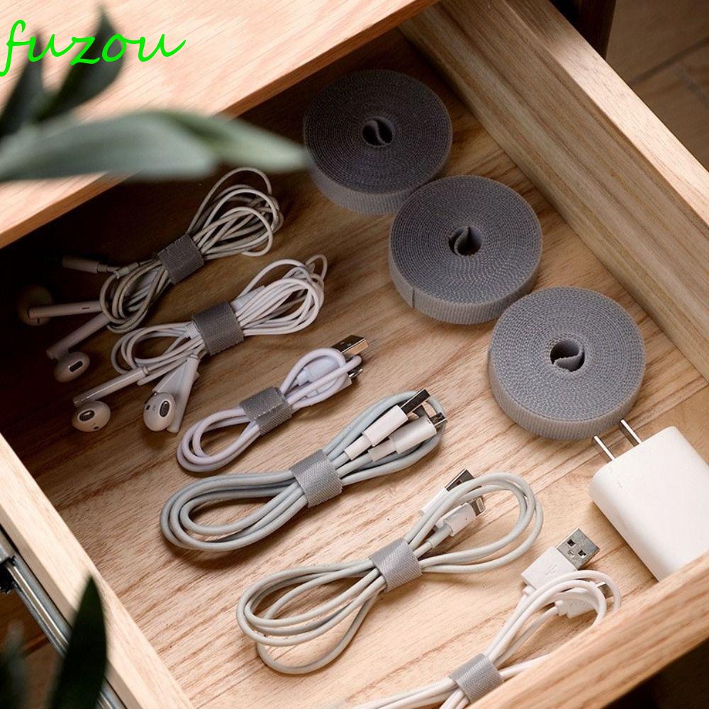 FUZOU Cable Fixing Straps 3M Grey Reusable Wire Bundling Double-Sided ...
