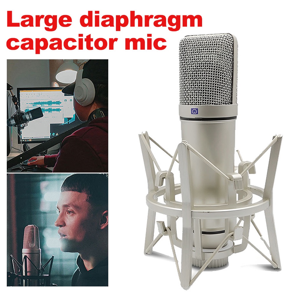ABS Condenser Cardioid Microphone Singing Streaming Wired Microphones ...