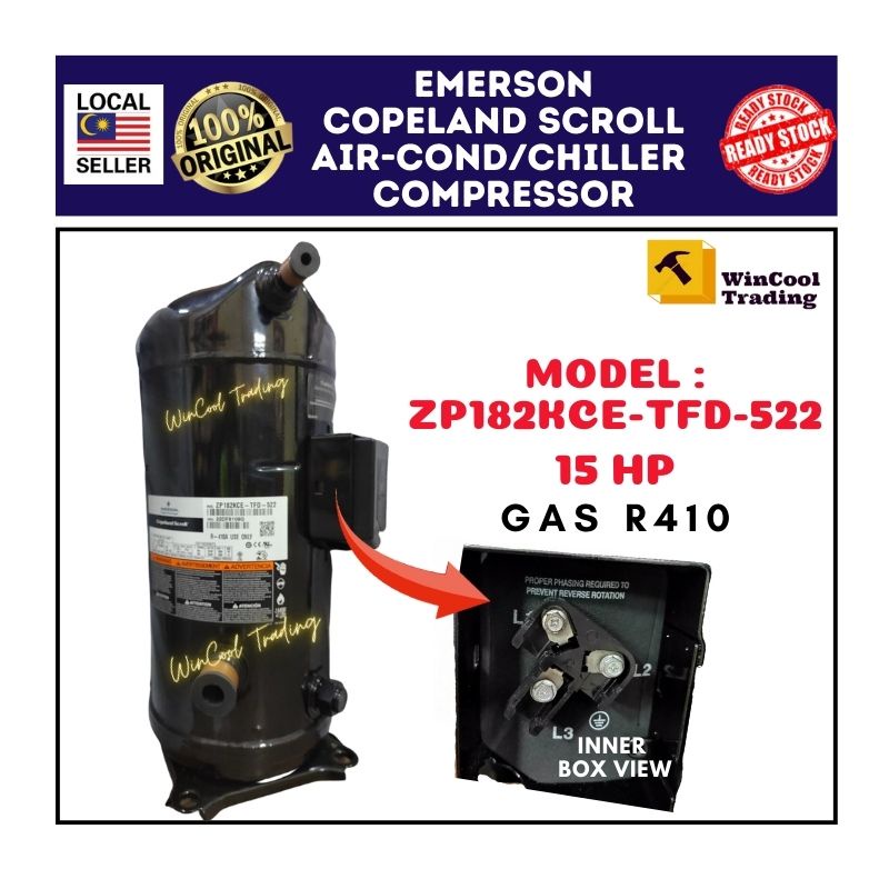 Emerson Copeland Scroll AirCond/Chiller Compressor 15HP (R410 Gas ...