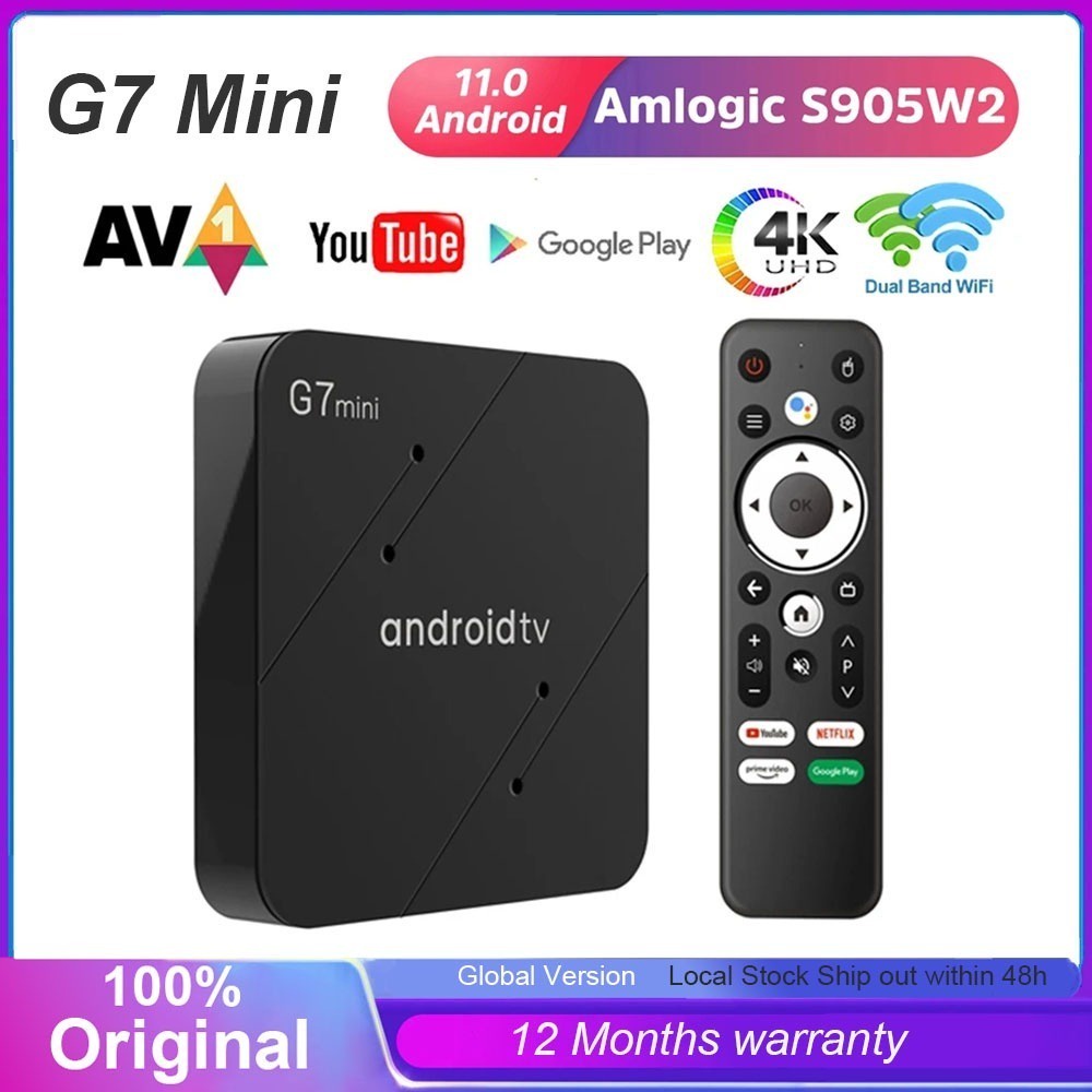 G7 Mini Smart TV Box Android 11.0 Amlogic S905W2 4K HDR Media Player 2.4G/5GHZ WiFi Google Paly ...