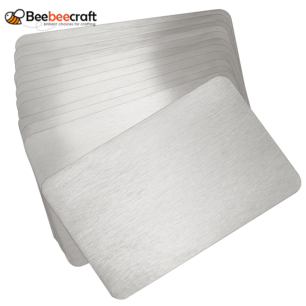 12 Pcs Metal Business Cards 8.5x5.5cm 0.4mm Thick Stainless Steel ...