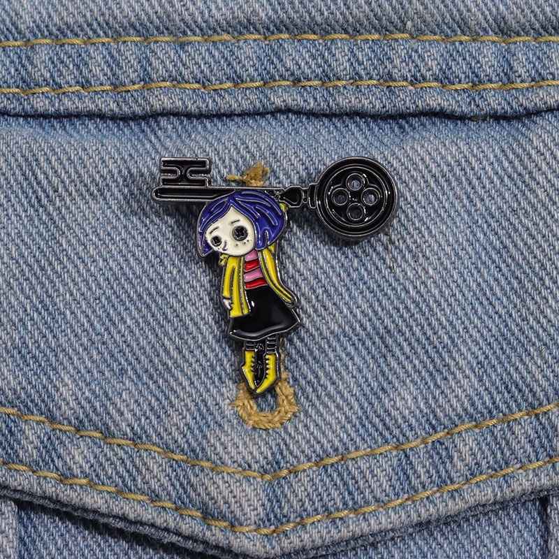 Horror Movie Coraline The Secret Door Enamel Pin Brooches Fantasy Anime ...