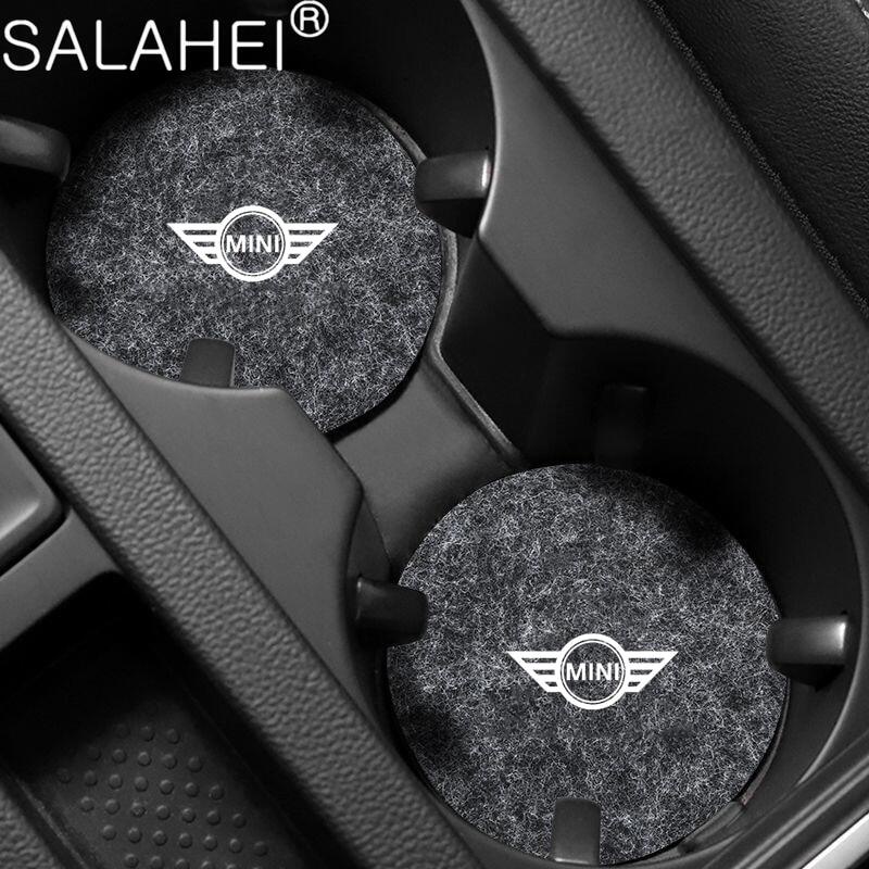 Car Interior Coaster Water Cup Slot Pad Leather Non-Slip Mat For BMW ...