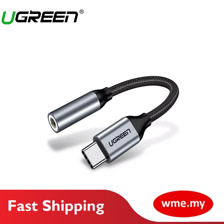 Ugreen Usb Type C To 3 5mm Female Cable 10cm Gray Shopee Malaysia