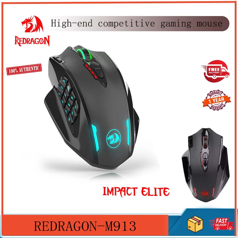 R REDRAGON M913 Gaming Mouse Wired Wireless Dual Mode Macro Mechanical ...