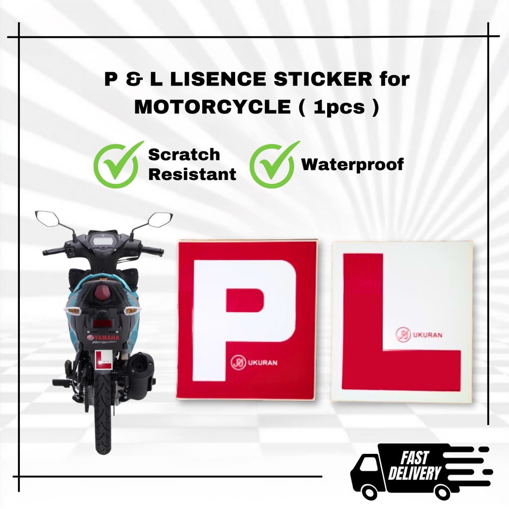 LESEN MOTOR STICKER L STICKER P MOTORCYCLE Ukuran JPJ Malaysia (STICKER ...