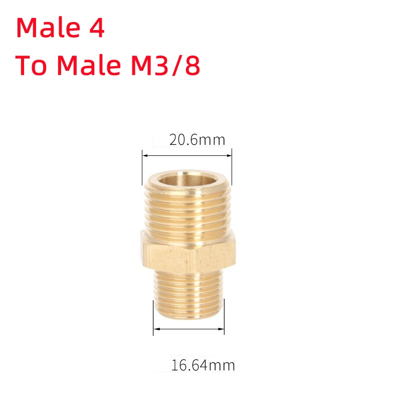 Brass 3/8" 1/4" M14 M18 M22 Thread Connector Male Female Adapter for ...