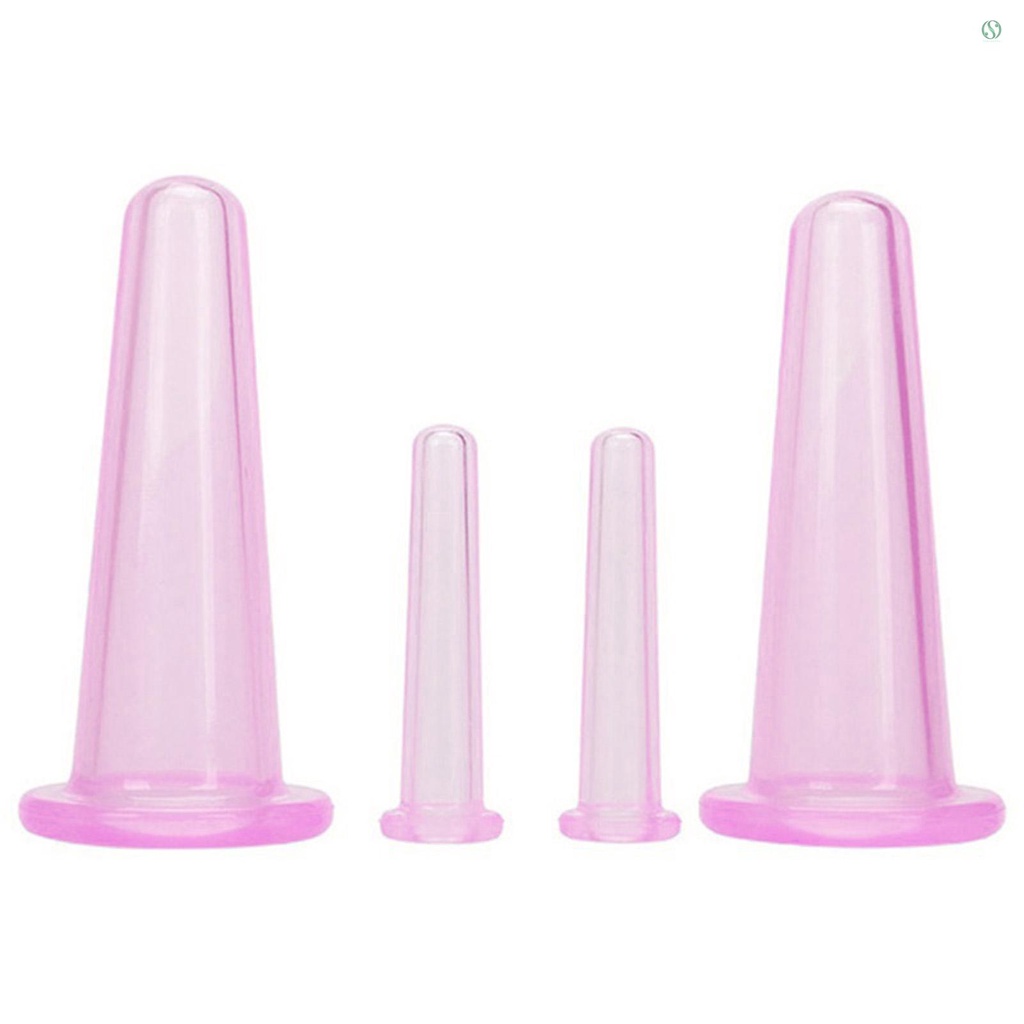 [Tomobetter]4Pcs Silicone Facial Massage Cups Cupping Device, Facial ...