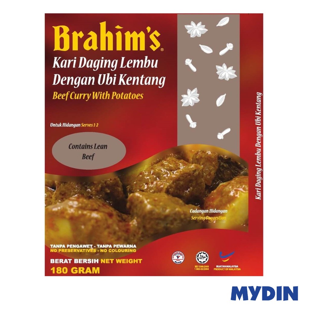 Brahim's Kari Daging Lembu Dengan Kentang (180g) | Shopee Malaysia