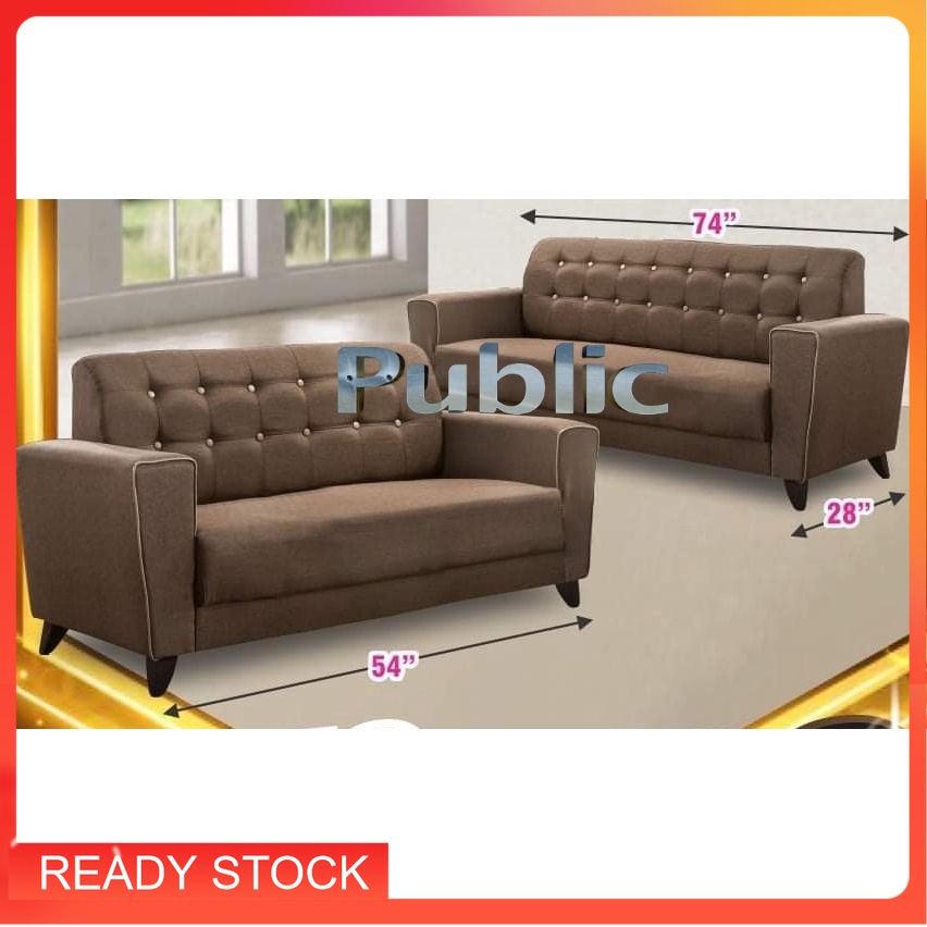 𝙏𝙀𝙍𝙈𝙐𝙍𝘼𝙃 Sofa Kulit PVC / Sofa Kain / Sofa Baldu 1 Seater 2 Seater 3 ...
