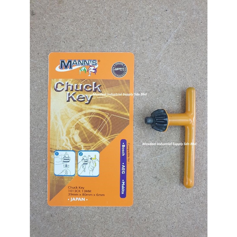 Heavy Duty MANN'S 1/2" (13mm) Drill Chuck Key Only / Kunci Mesin Gerudi ...