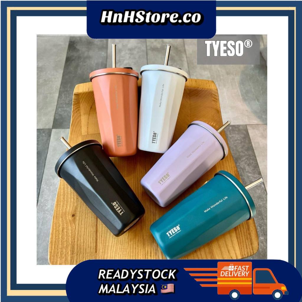 🔥100% Original🔥 Diamond Tyeso Thermos Cup Tumbler Cup with Straw Vacuum Water Bottle Cool Ice ...