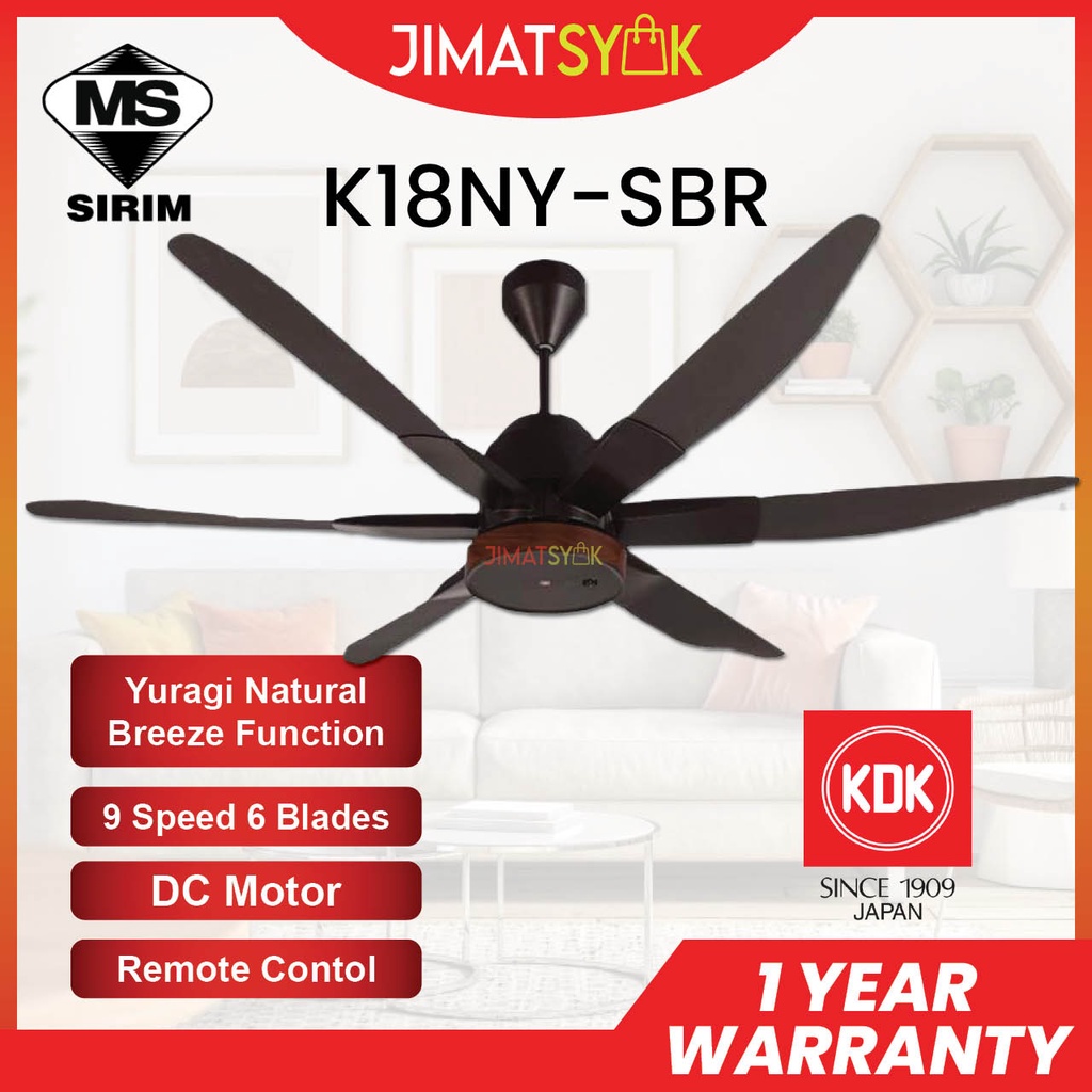 KDK Fan KDK Moshon Series KDK K18NY 6 Blades DC Motor 9 Speed Remote ...
