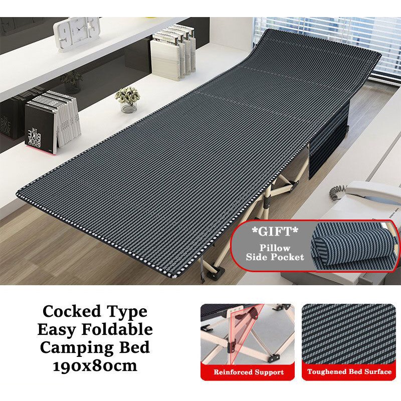 Extra Wide Single Folding Camping Bed Outdoor | Shopee Malaysia