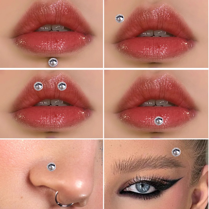Spicy Girl Lip Stud Stickers / Self-adhesive Eyebrow Stud Paster ...