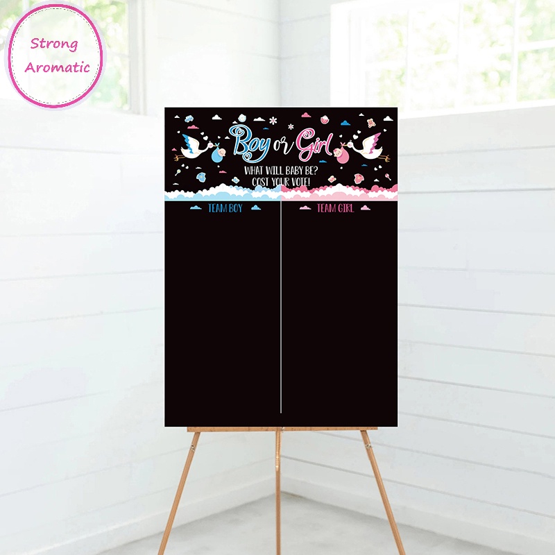 STRO Boy or Girl Gender Reveal Vog Game Poster Board with Stickers Baby ...